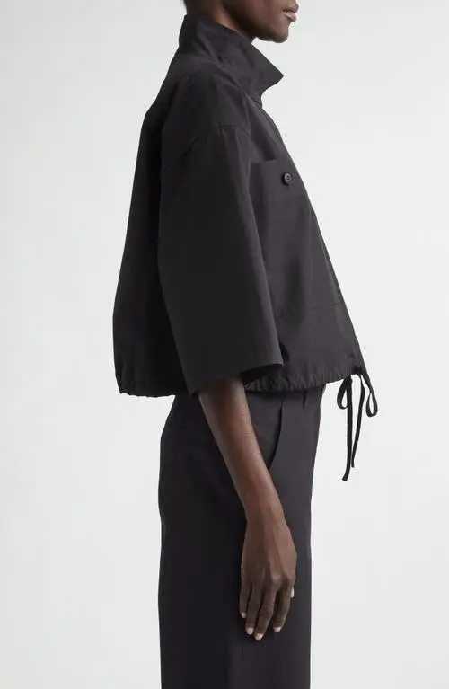 Lafayette 148 New York Oversize Cotton Poplin Crop Shirt Jacket
