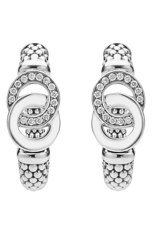 Lagos Signature Caviar Diamond Hoop Earrings
