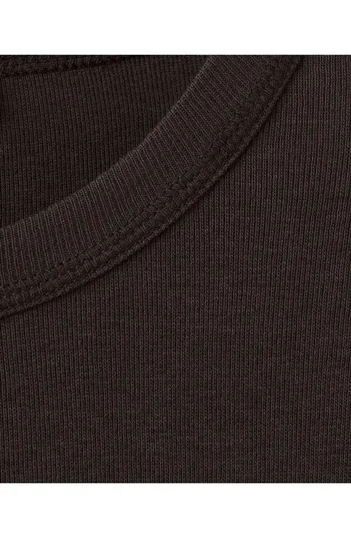 Mango Long Sleeve Cotton Rib T-shirt - Brown