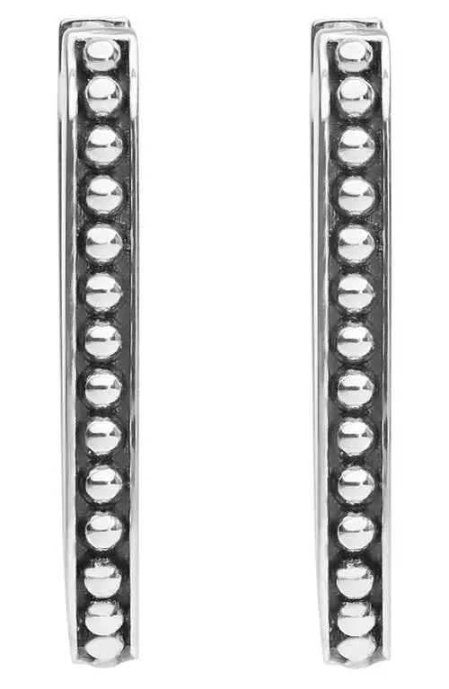 Lagos Signature Caviar Linear Hoop Earrings