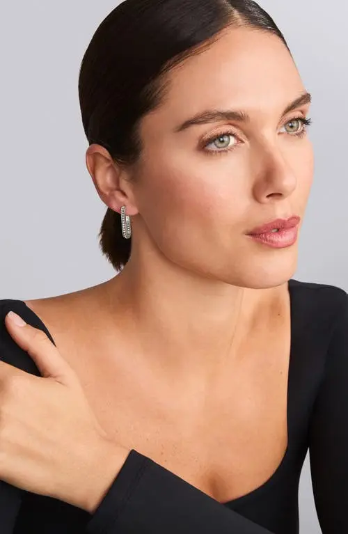 Lagos Signature Caviar Linear Hoop Earrings