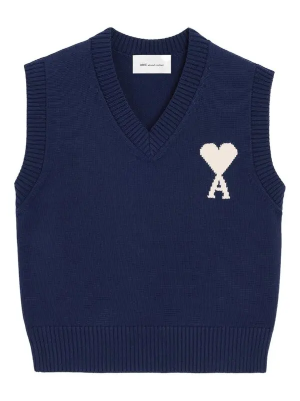 Ami De Coeur Wool Vest - Blue