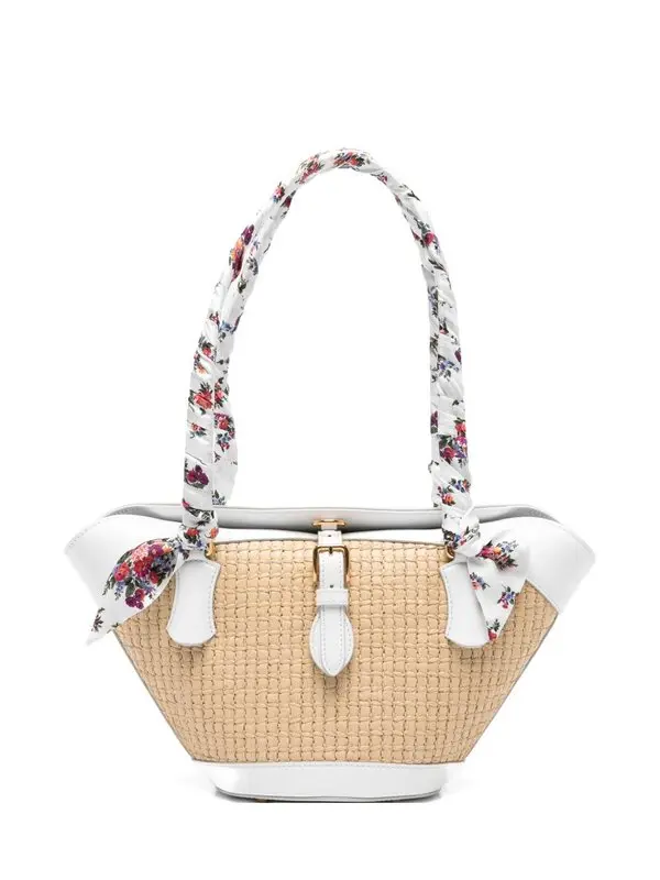 Dolce & Gabbana Capri Straw Bucket Bag - White