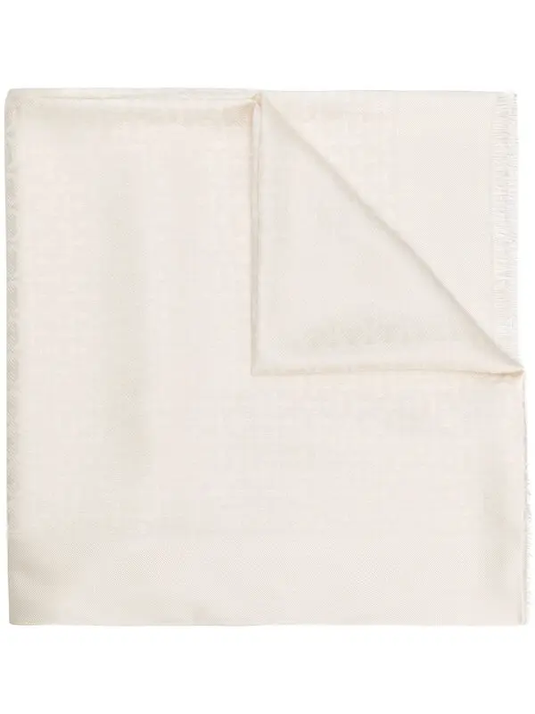 FERRAGAMO Gancini Silk And Wool Stole - White