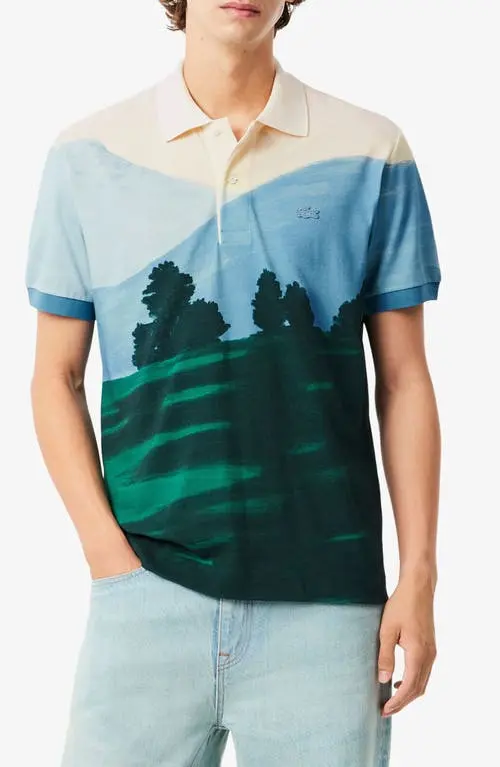 Lacoste Mountain Print Piqué Polo