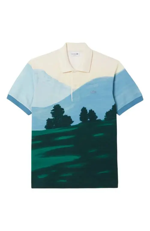 Lacoste Mountain Print Piqué Polo