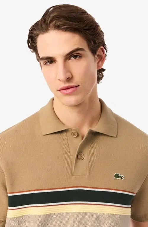 Lacoste Short Sleeve Cotton & Wool Polo Sweater