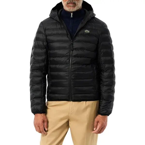Lacoste Hooded Puffer Jacket - Black