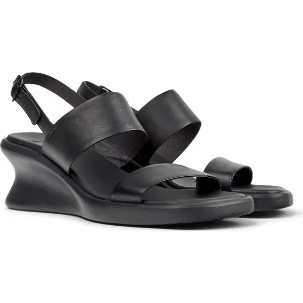 Camper Louise Slingback Wedge Sandals - Black