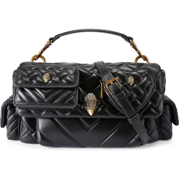 Kurt Geiger Kensington Multipocket Quilted Leather Shoulder Bag - Black