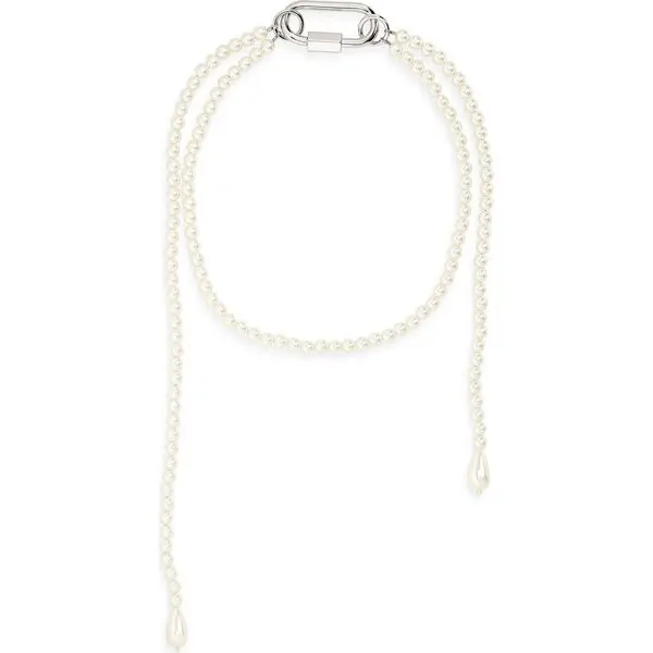 Simone Rocha Faux Necklace With Carabiner Clasp - Pearl