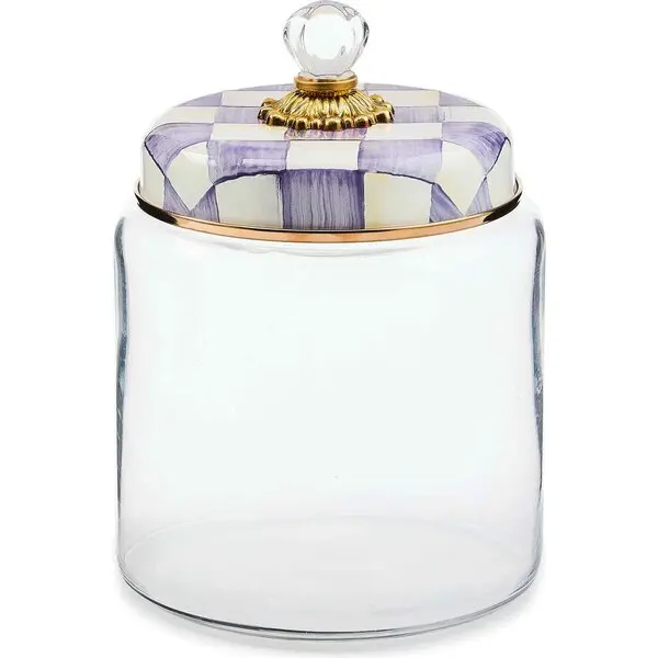 MACKENZIE-CHILDS Check Large Kitchen Canister - Violet