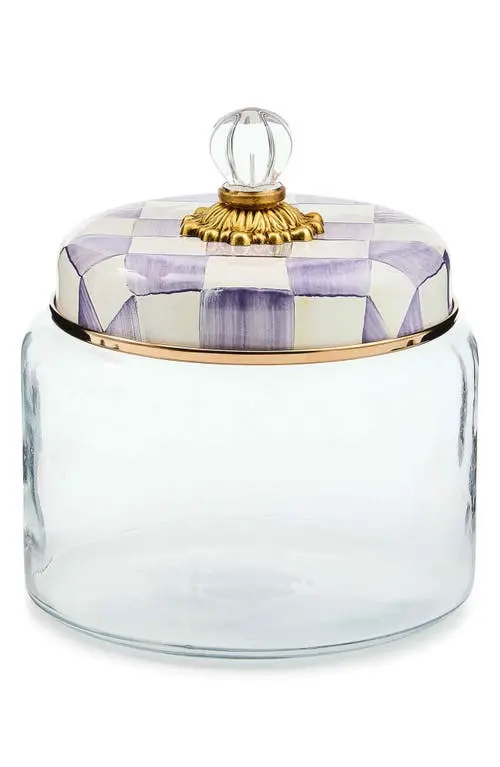 MACKENZIE-CHILDS Check Medium Kitchen Canister - Violet