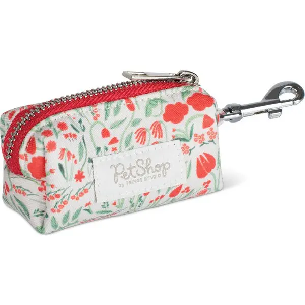 FRINGE STUDIO Ditsy Floral Waste Bag Holder - Red
