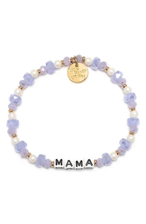 LITTLE WORDS PROJECT Mama Beaded Stretch Bracelet - White