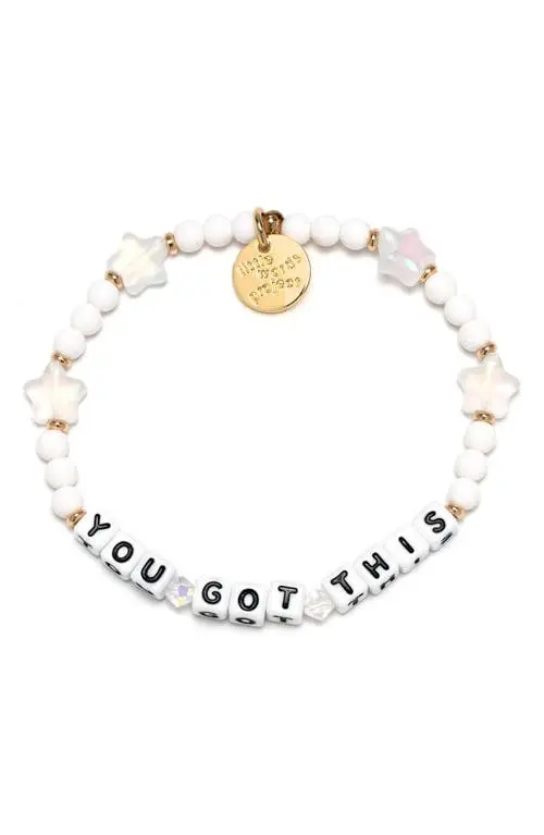 LITTLE WORDS PROJECT You Got This Stargaze Beaded Stretch Bracelet - White