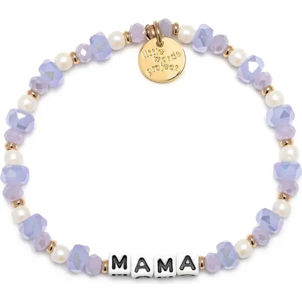 LITTLE WORDS PROJECT Mama Beaded Stretch Bracelet - White