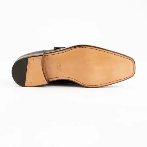 FERRINI French Calf Monk Strap Shoes - Chocolate