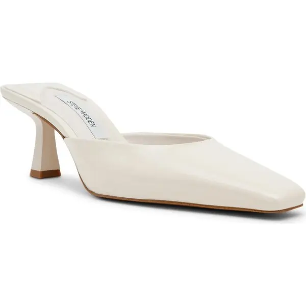 Steve Madden Alyse Mule With Sculptural Heel - Bone Pearlized