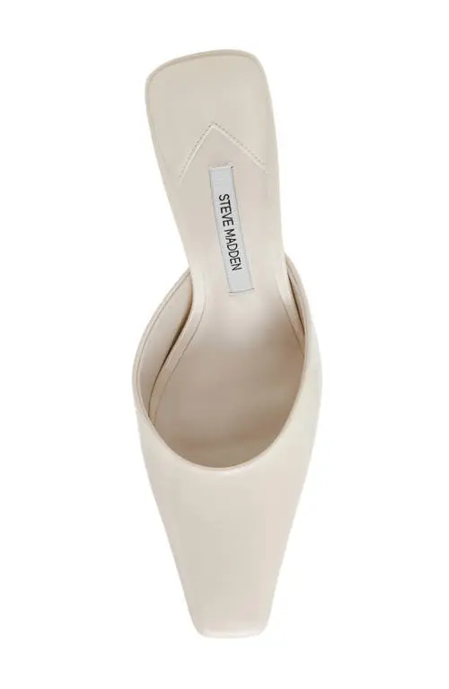 Steve Madden Alyse Mule With Sculptural Heel - Bone Pearlized