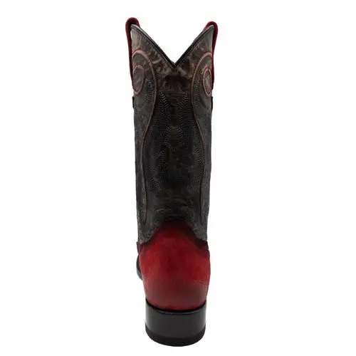 FERRINI Suede Roughrider Western Boots - Red