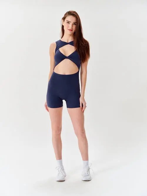 REVYVE ACTIVE Short Jumpsuit With A Front Cutout Detail