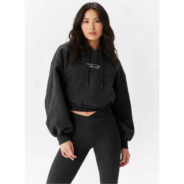 REVYVE ACTIVE Oversized Fleece Hoodie - Black