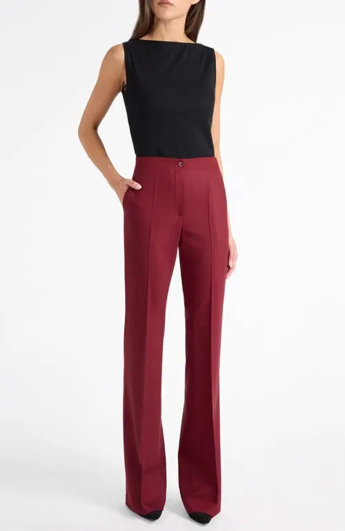 Santorelli Beth Flared Virgin Wool Pants - Bordeaux