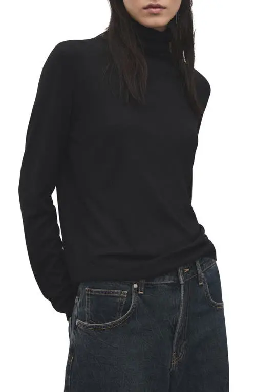 Mango Turtleneck Knit Sweater - Black