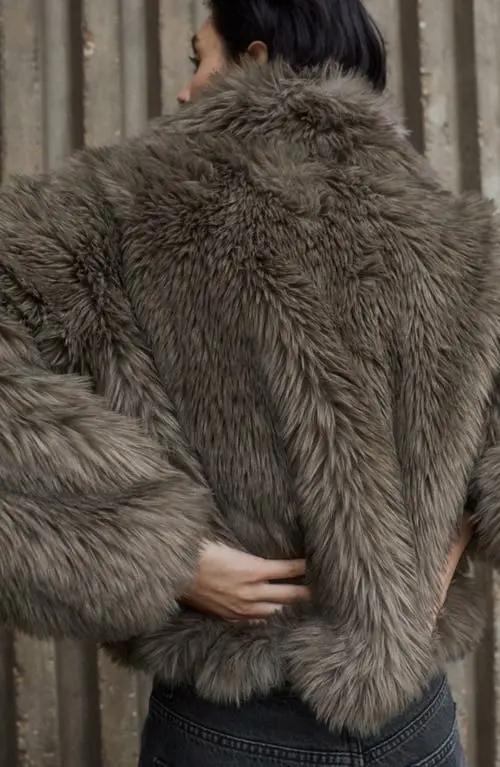 Mango Faux Fur Front Zip Jacket