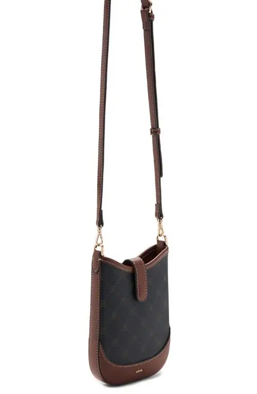 Mango Logo Print Crossbody Phone Bag