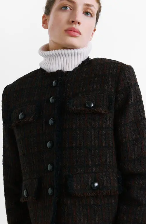 Mango Pocket Tweed Jacket