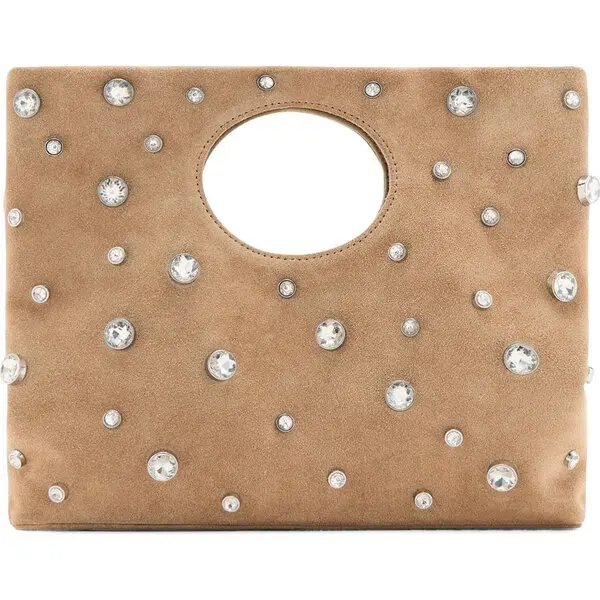 Mango Suede Studded Top Handle Bag