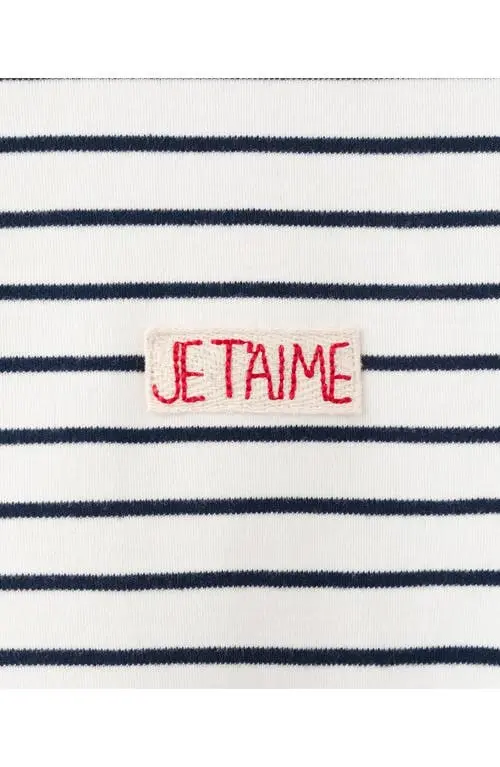 Mango Embroidered Stripe Top