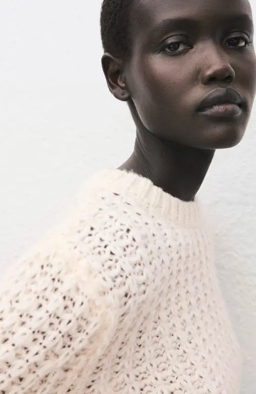 Mango Openwork Knit Sweater