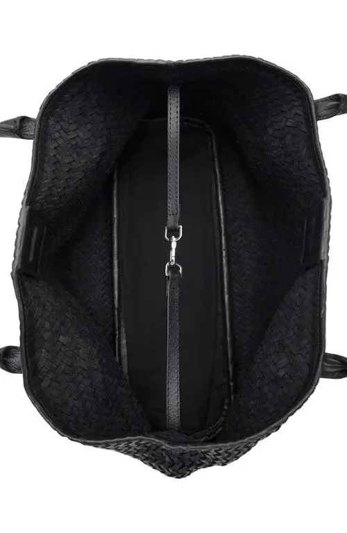 Mango Braided Leather Shoulder Bag - Black