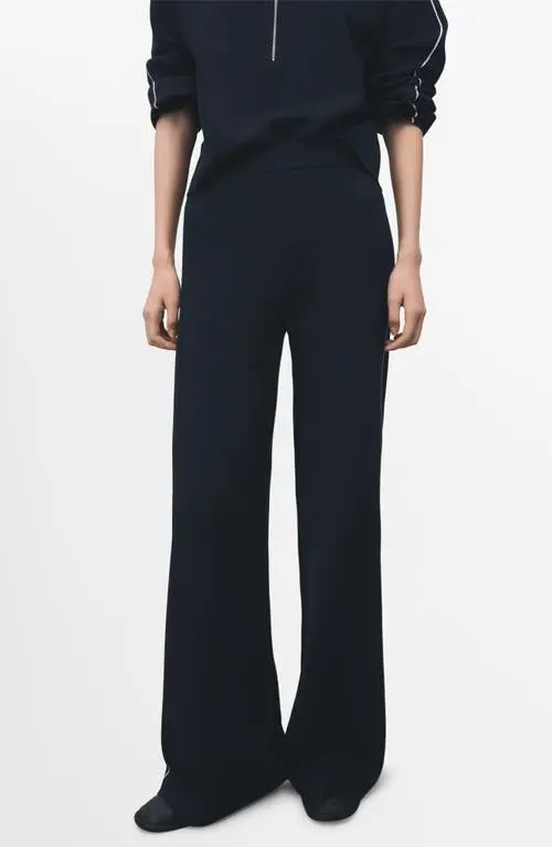 Mango Contrast Stripe Straight Leg Trousers