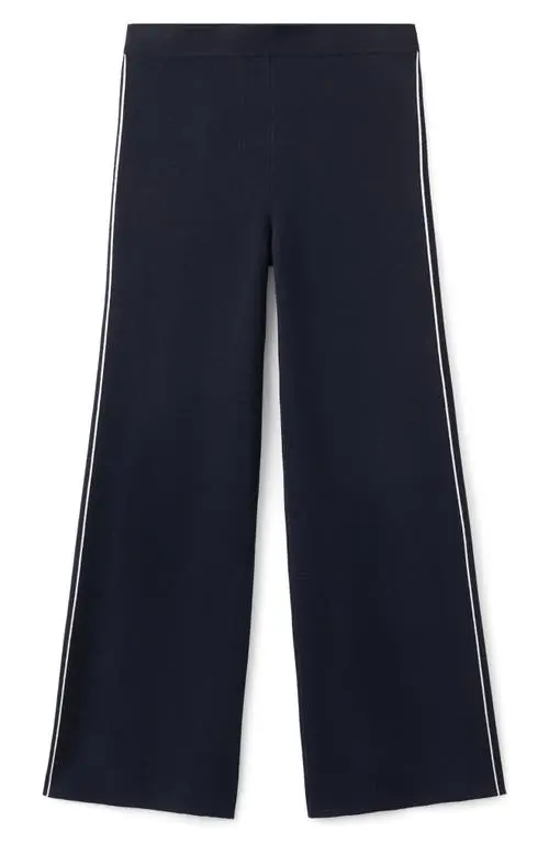 Mango Contrast Stripe Straight Leg Trousers