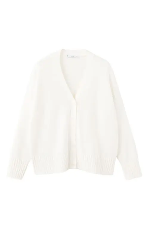 Mango V-neck Cardigan - White