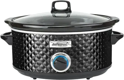 BRENTWOOD 3.5qt Diamond Pattern Slow Cooker - Black