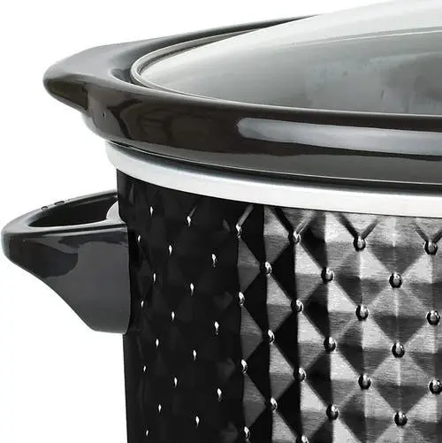 BRENTWOOD 3.5qt Diamond Pattern Slow Cooker - Black