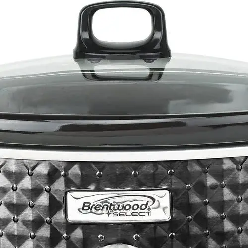 BRENTWOOD 3.5qt Diamond Pattern Slow Cooker - Black