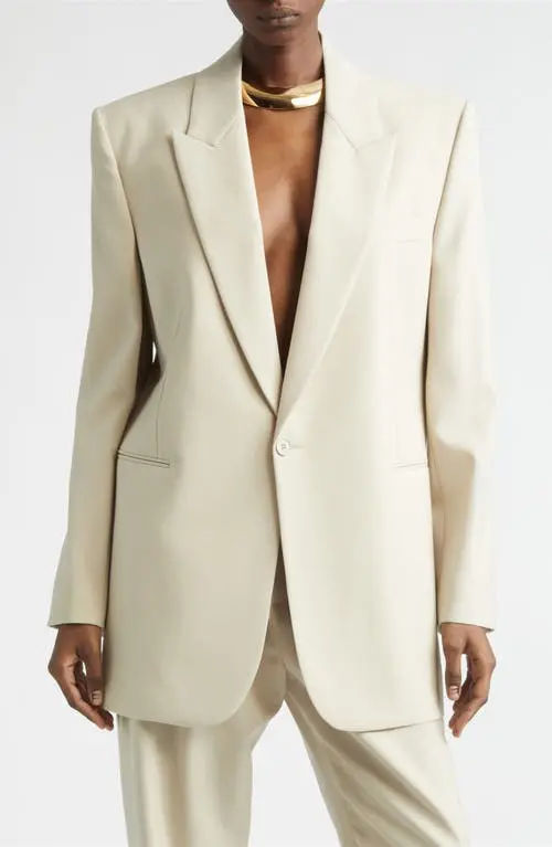 Saint Laurent One-button Wool Gabardine Blazer - Beige
