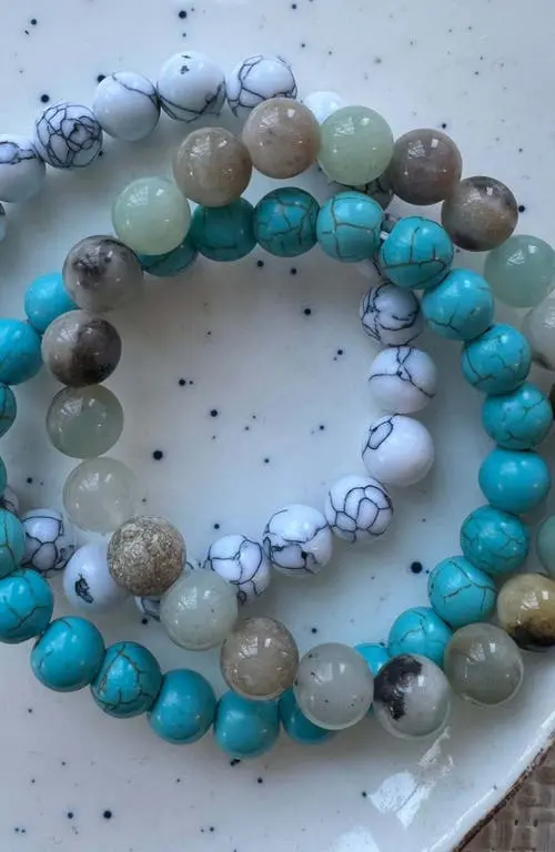 ERIN MCDERMOTT JEWELRY Tranquility Trio Stack Bracelets - Blue
