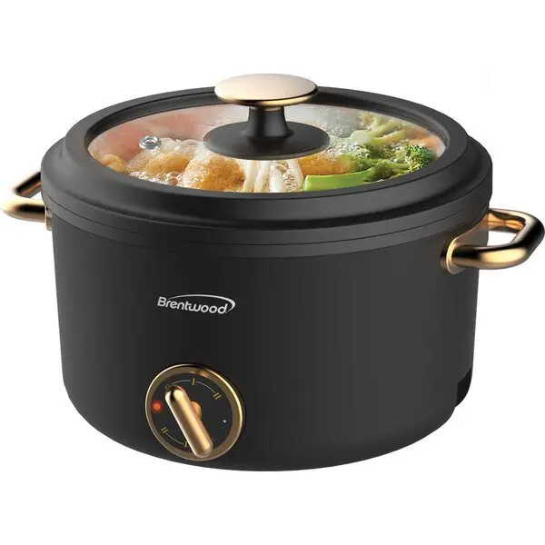 BRENTWOOD Multi-function Electric Hot Pot Cooker And Food Steamer With Ceramic Non-stick Ceramic Coating - Black