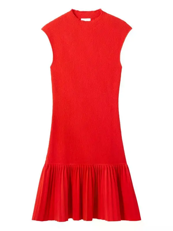 Claudie Pierlot Sleeveless Knit Dress With Pleated Hem - Red