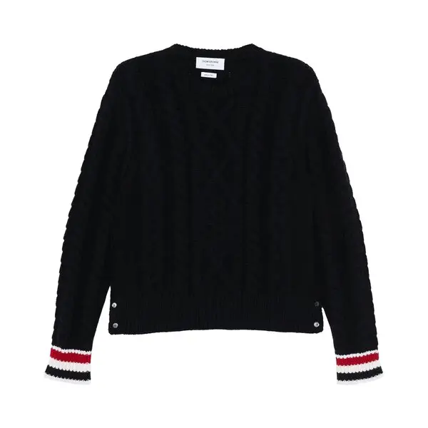 Thom Browne Classic Aran Cable Stitch Crew Neck
