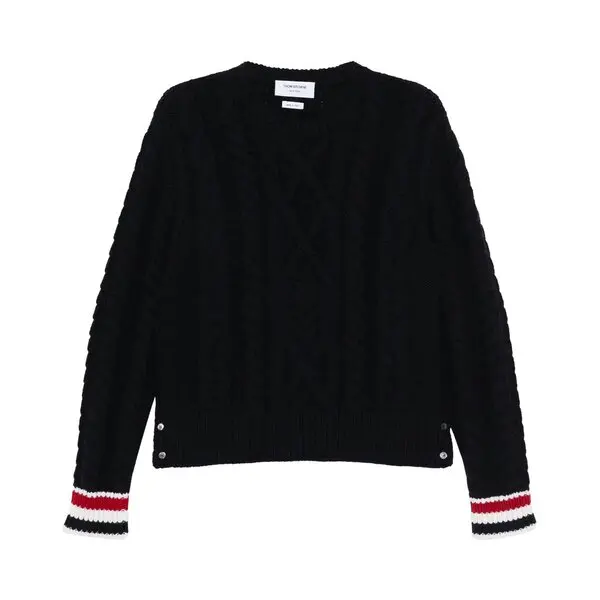 Thom Browne Classic Aran Cable Stitch Crew Neck