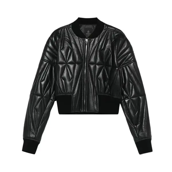 Rick Owens X Moncler Woven Geocamo Cropped Jacket - Black
