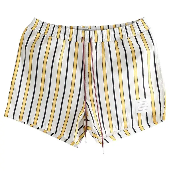 Thom Browne Striped Swim Short - Yellow